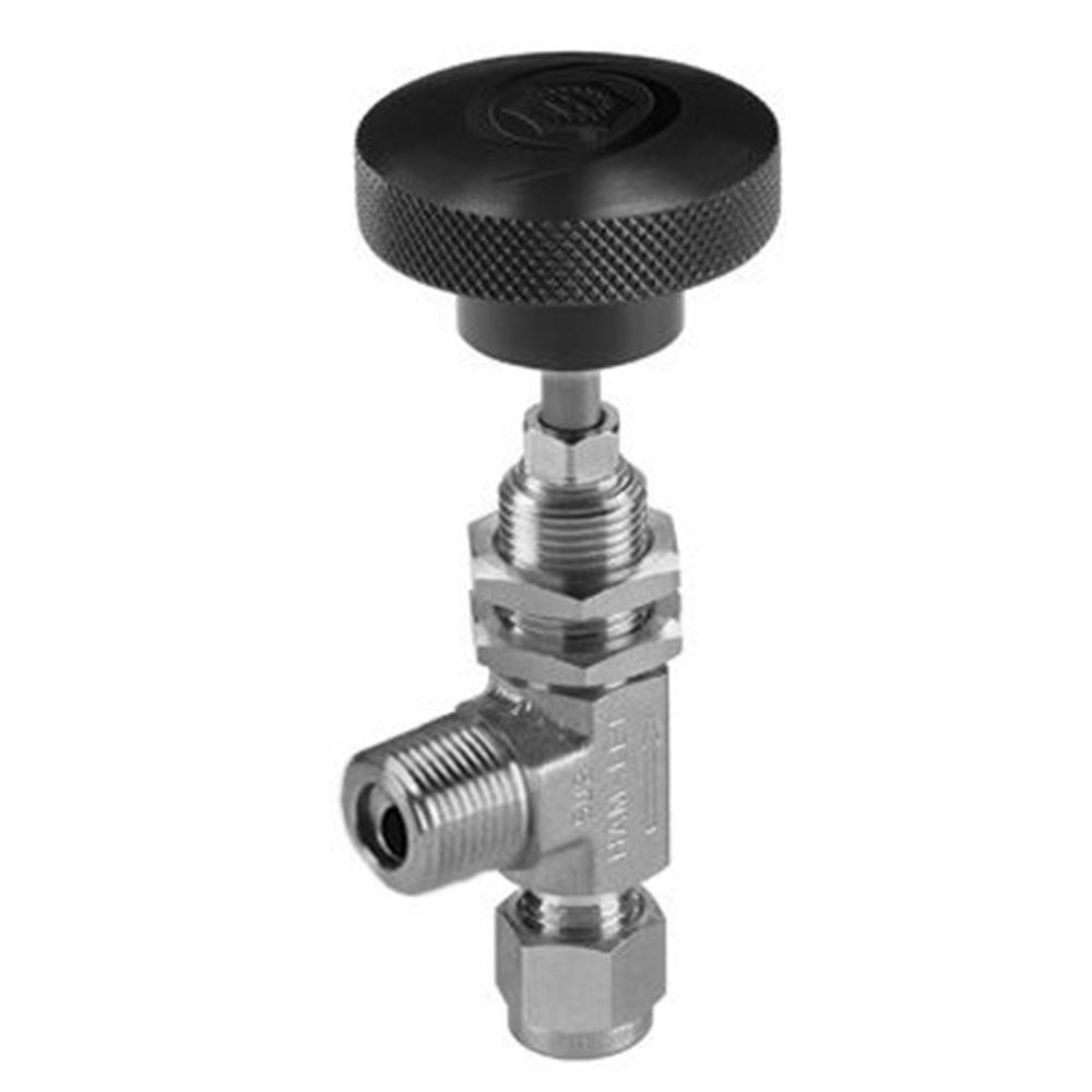 Ham-Let - Needle Valve: Round Knob Handle, Angled, 1/4" Pipe, MNPT x ...