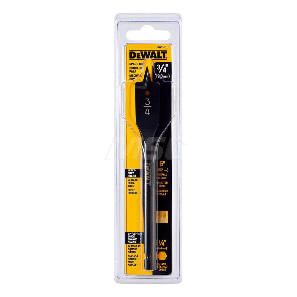 DeWALT - Spade-Blade Drill Bit: 3/4" Drill Bit, High Speed Steel | MSC ...
