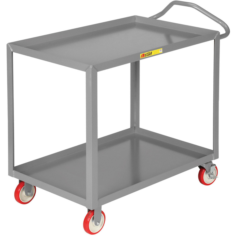 Little Giant® - Ergonomic Handle Shelf Utility Cart: 36" Long, 24" Wide ...