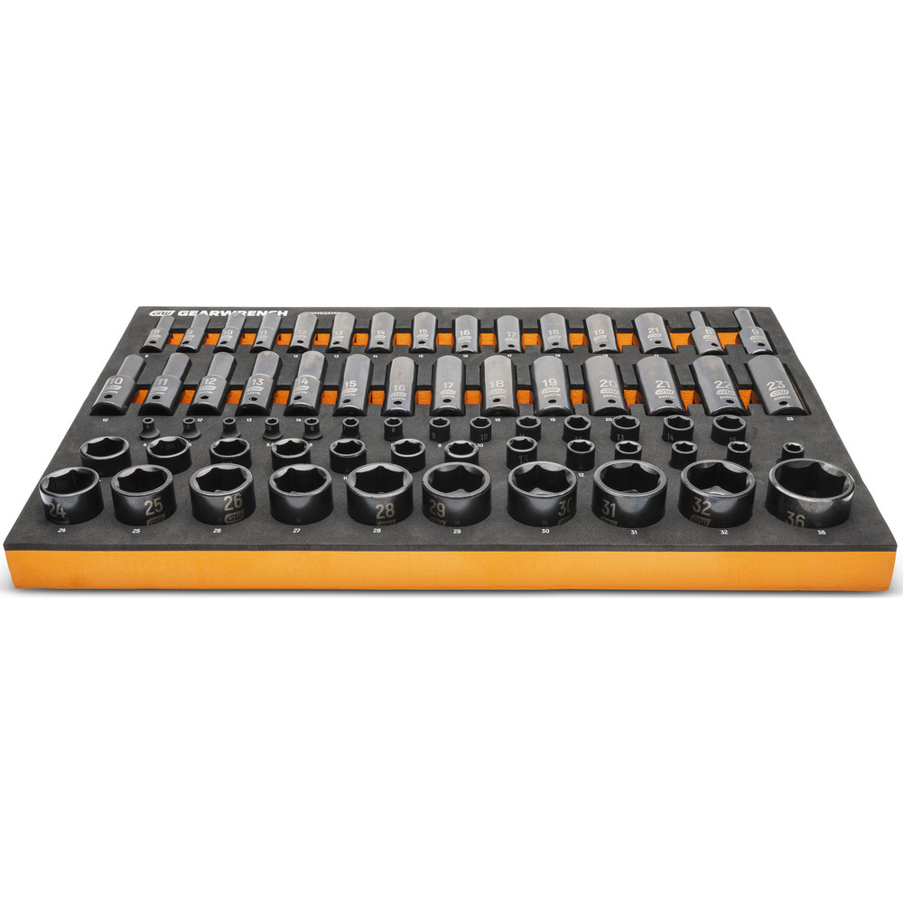 GEARWRENCH - Socket Set: Deep Standard, 63 Pc, 1/4, 3/8, 1/2" Drive ...