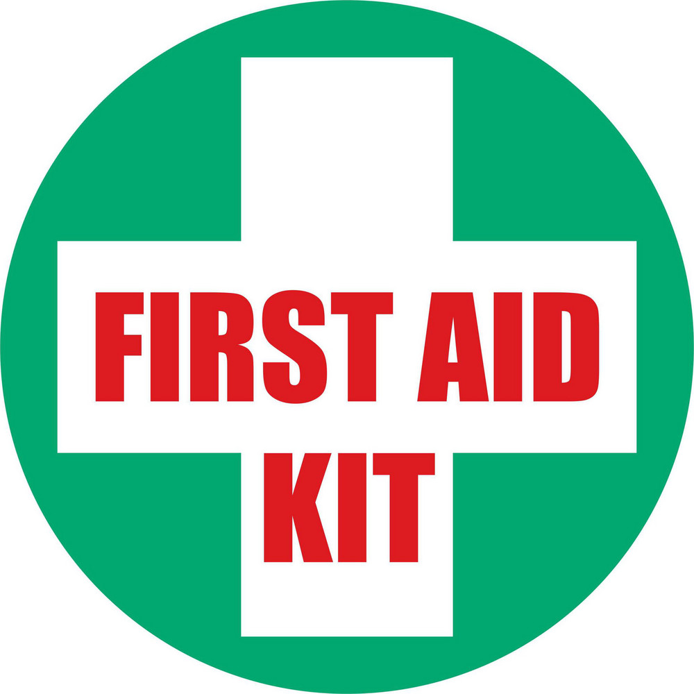 Mighty Line - Adhesive Backed Floor Signs; Message Type: First Aid ...