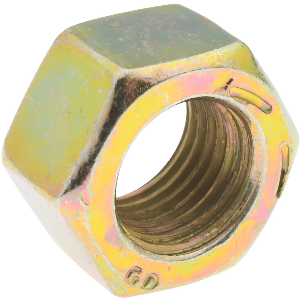 Value Collection - Hex Nut: 3/8-24, Grade 8 Steel, Yellow Zinc ...