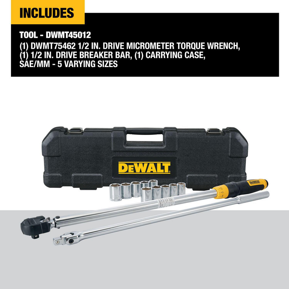 DeWALT - Torque Wrench Set: 12 Pc, 3/4 in - 24 mm Wrench, Inch | MSC Direct