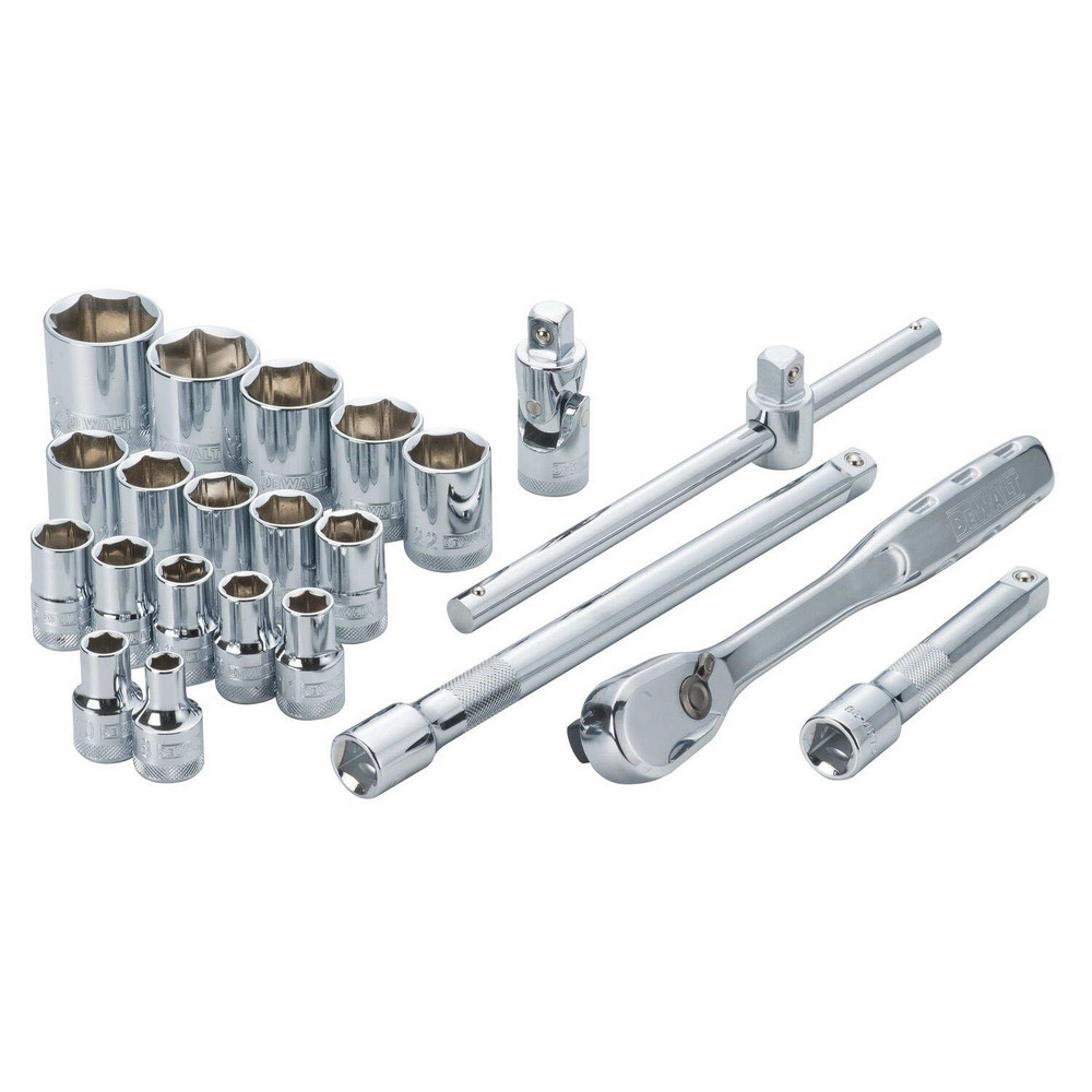 DeWALT - Socket Set: Standard, 22 Pc, 1/2" Drive | MSC Direct
