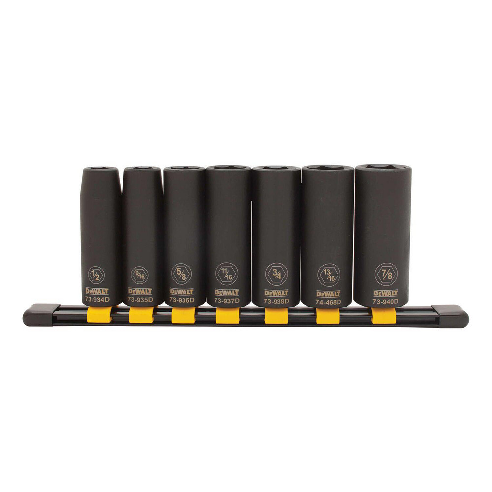 DeWALT - Socket Set: Deep Impact, 7 Pc, 1/2" Drive | MSC Direct