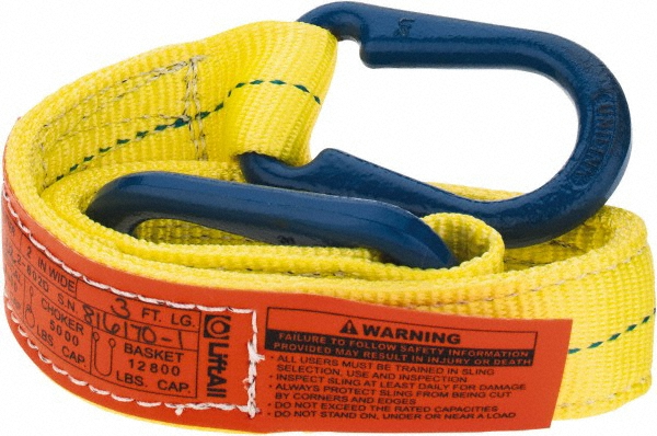 Lift-All - 3' Long x 2" Wide 12,800 Lb Basket Capacity Polyester Web ...