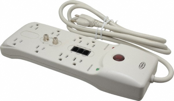 Hubbell Wiring Device-Kellems - 8 Outlets, 125 Volts, 15 Amps, 6' Cord ...