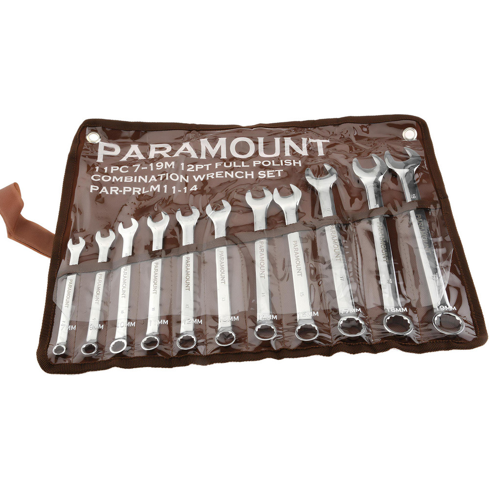 Paramount - Combination Wrench Set: 11 Pc, 7 mm - 19 mm Wrench, Metric ...