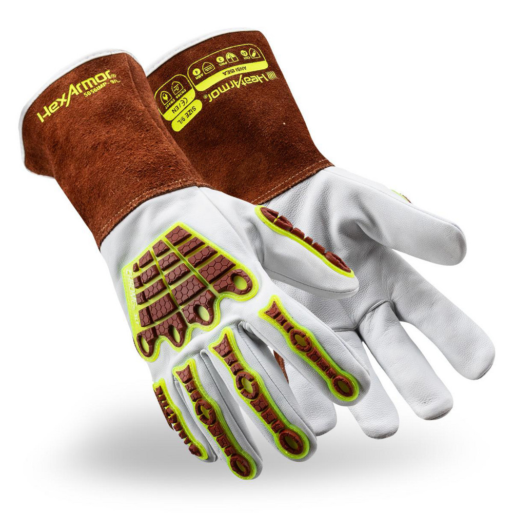 HexArmor® - Welding Gloves: HeatArmor™ HeatArmor, Size X-Large, Uncoated-Coated, Cowhide Leather ...