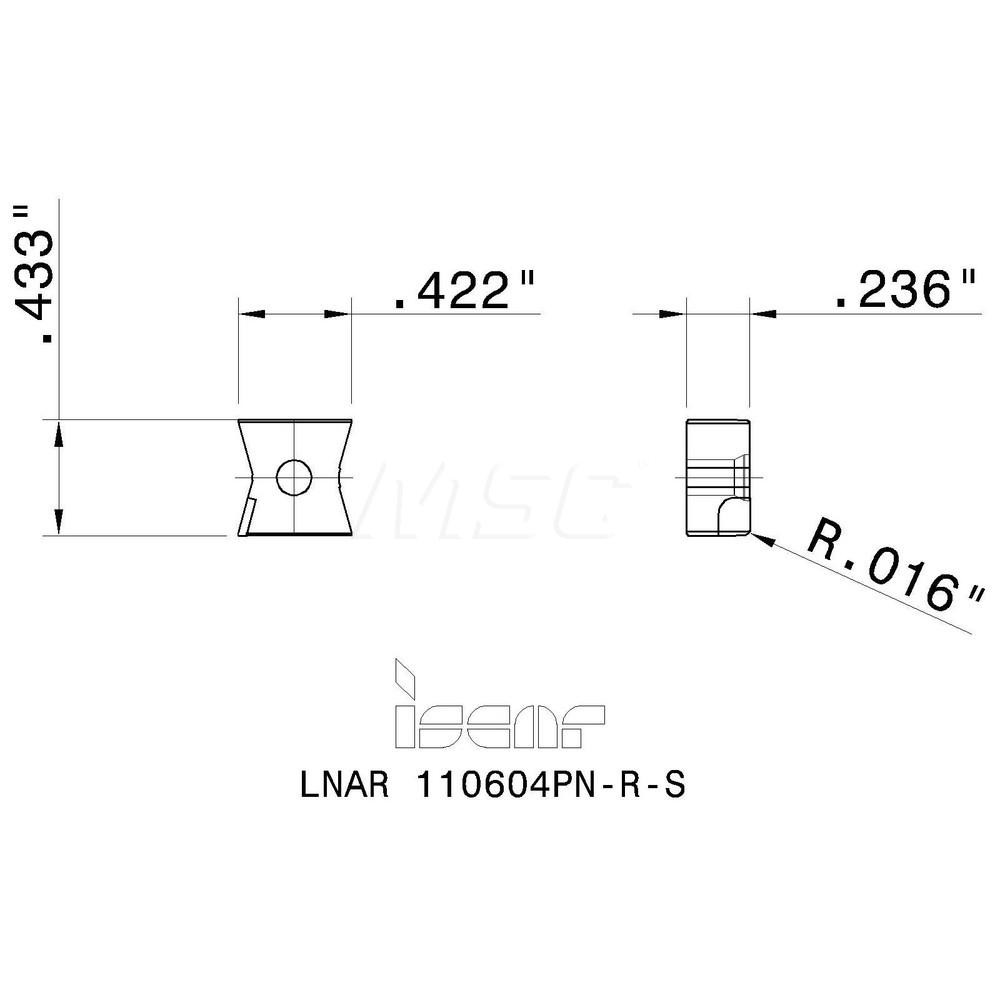 Iscar - Milling Insert: ANSI LNAR 110604PN-R-S ID5, ISO LNAR 110604PN-R ...