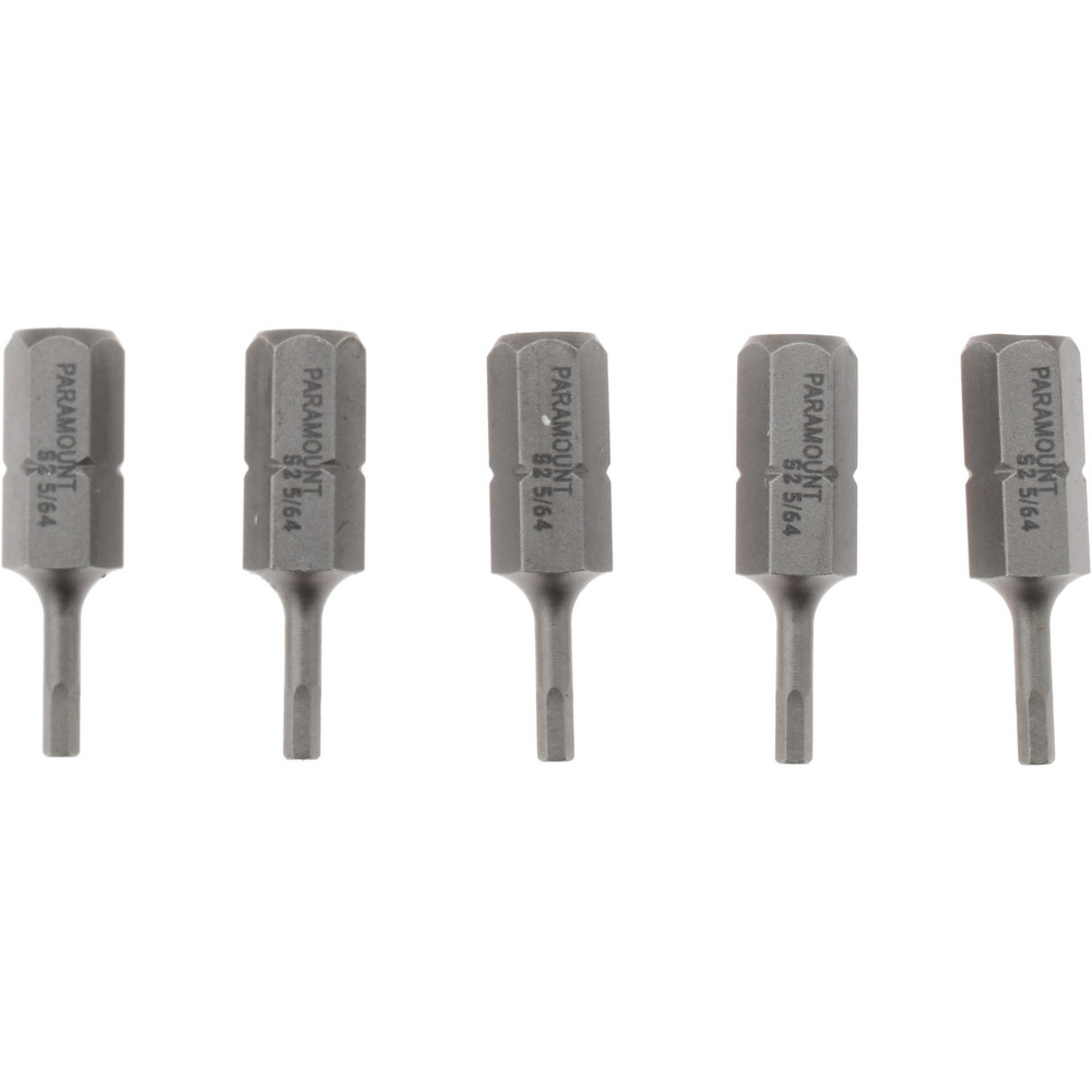 Paramount - Hex Screwdriver Bit: 1/4" Drive, 5/64" Hex, 1" OAL | MSC Direct