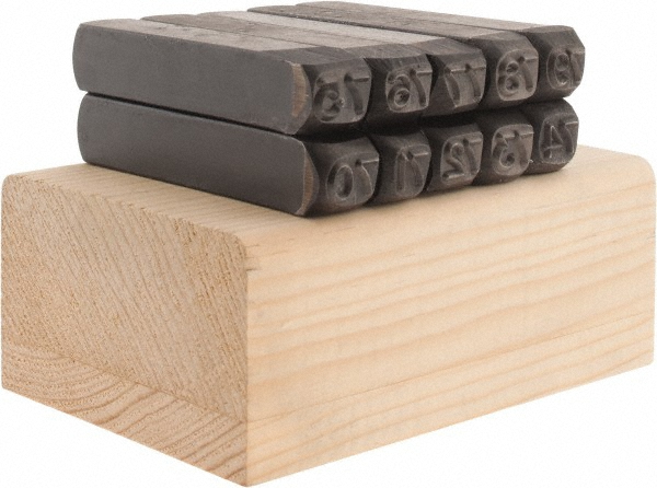 Made in USA - Double Digits Stamp Set: 1/4" Character, 10 pc | MSC Direct