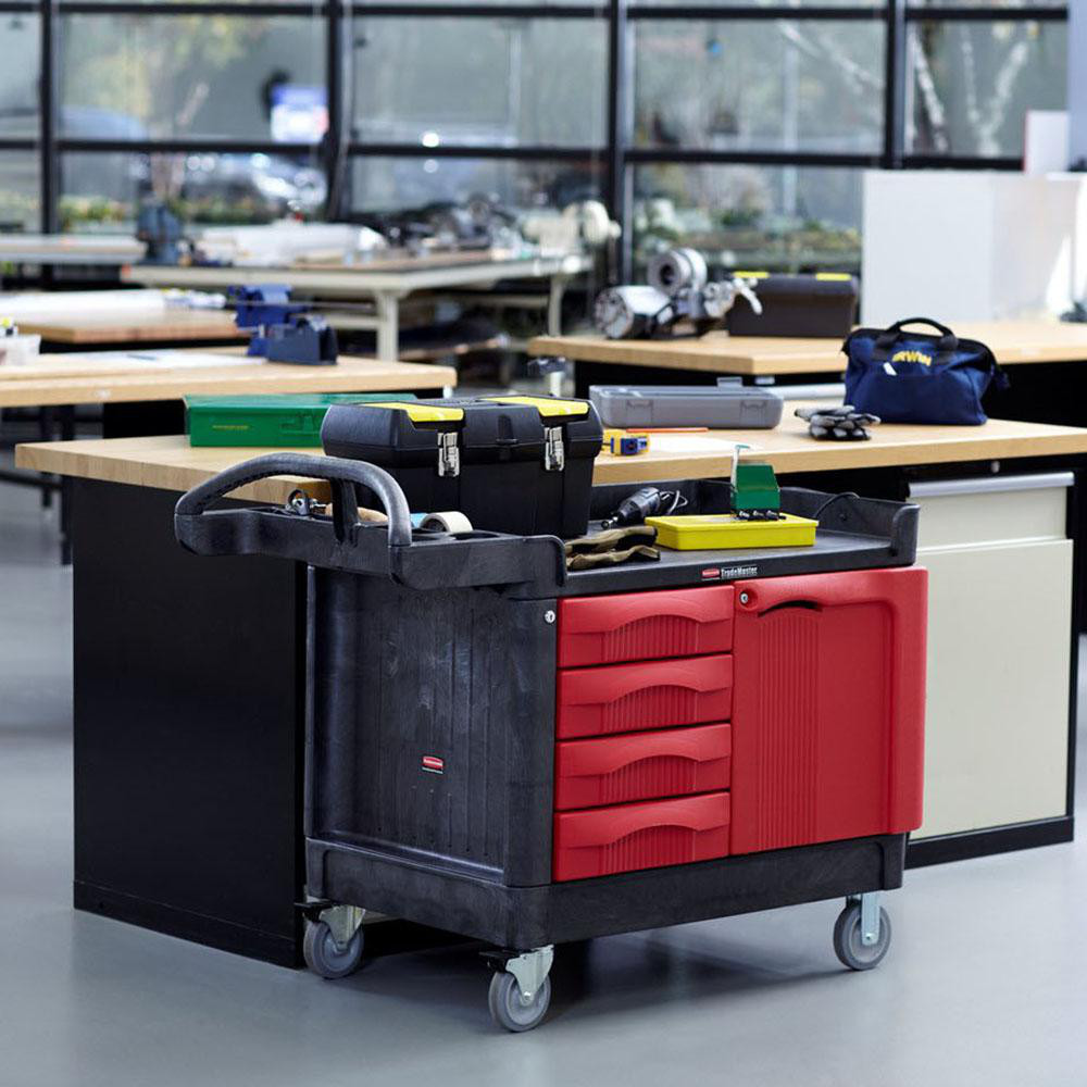 Rubbermaid - Roller Cabinet Mobile Work Center: 50-3/4" OAD, 4 Drawer ...