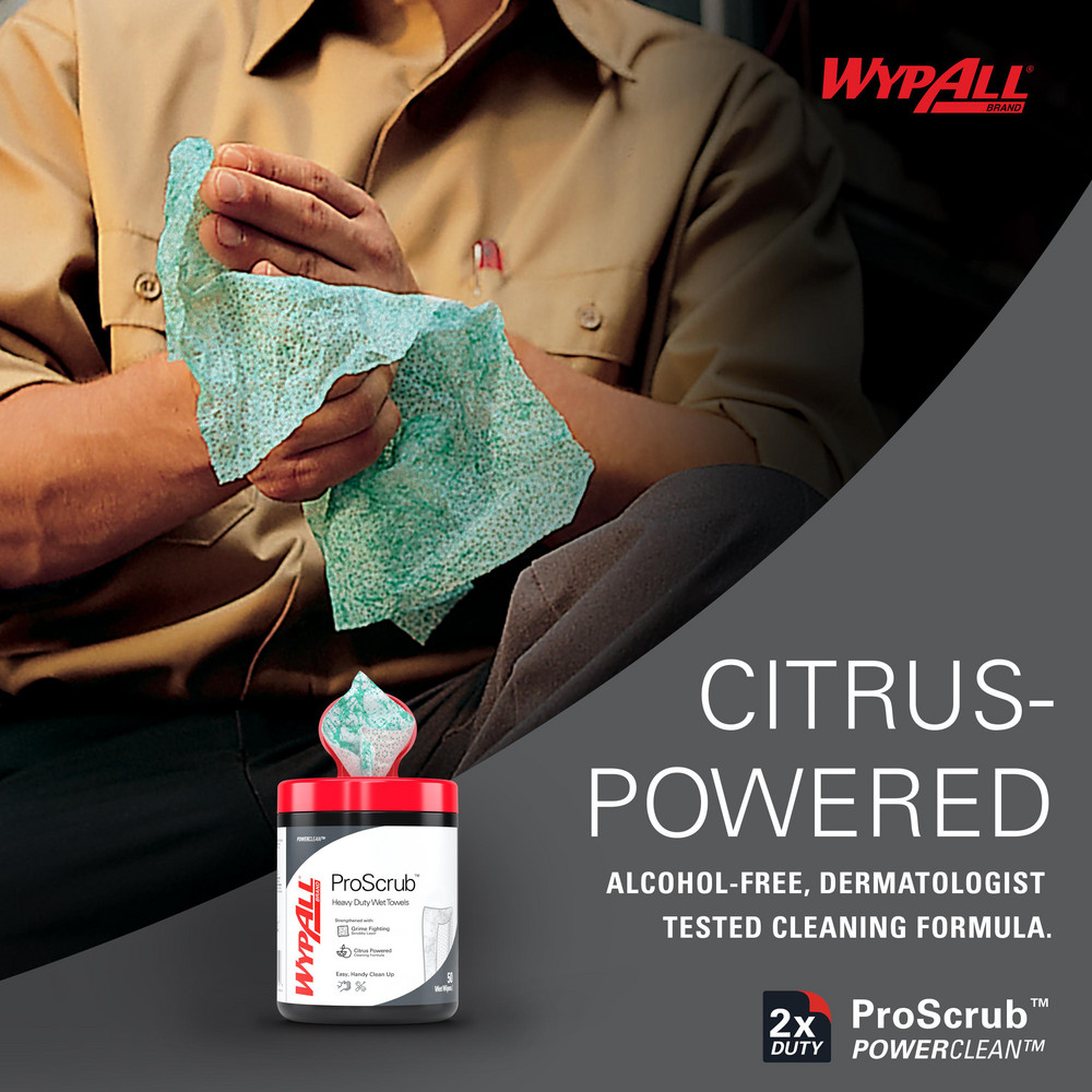 WypAll - PowerClean ProScrub Heavy Duty Wet Towels, Dual Action ...