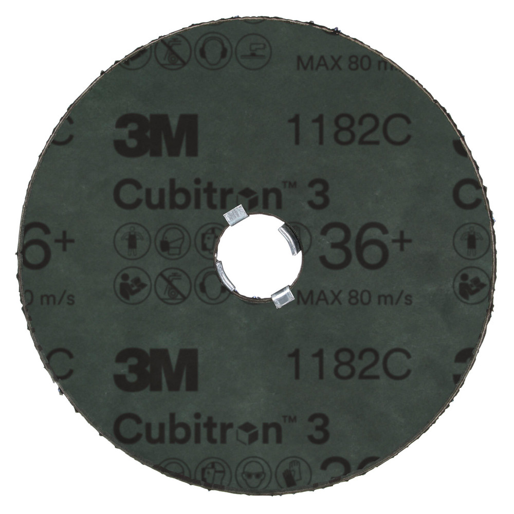 3M - Fiber Disc: 5" Disc Dia, Quick Change GL, 36 Grit, Premium Ceramic ...