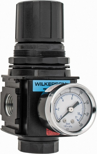 Wilkerson - 1/2 NPT 0 - 125 psi Intermediate Zinc Regulator with Gauge ...