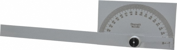 Starrett - 6 Inch Long Blade, 180° Max Measurement, 1° Dial Graduation ...
