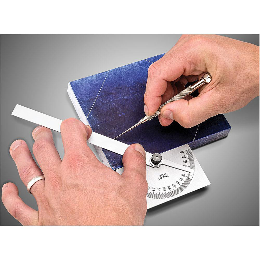 Starrett - 6 Inch Long Blade, 180° Max Measurement, 1° Dial Graduation, Rectangular Head ...