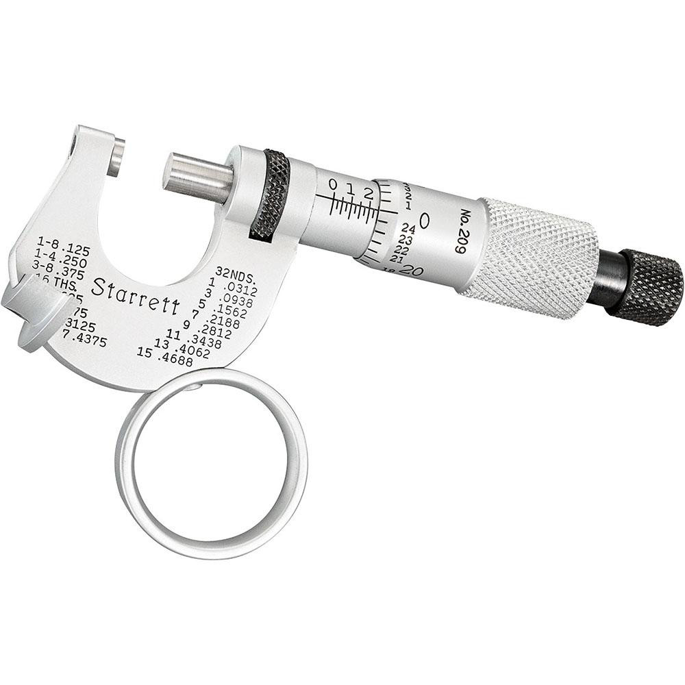 Starrett - 0 to 0.5 Inch Measurement Range, 0.001 Inch Graduation ...