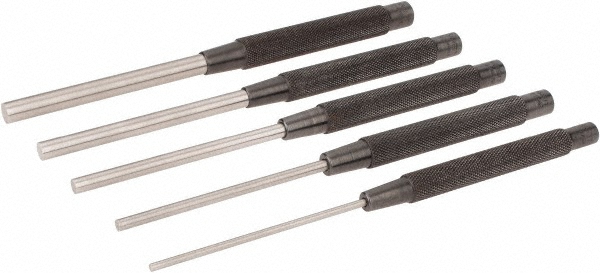 Starrett - Pin Punch Set: 5 Pc, 0.125 to 0.375" | MSC Direct