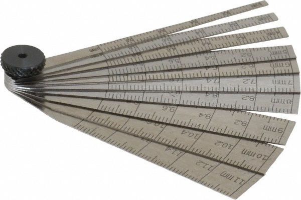 Starrett - 2 to 12mm Measurement, 10 Leaf Taper Gage - 86412350 - MSC ...