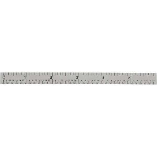 Starrett - 6" Long, 1/64, 1/32, 1/16" Graduation, Flexible Steel Rule ...