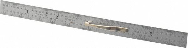 Starrett - 6" Long, 1/64, 1/32" Graduation, Flexible Steel Rule ...