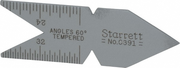 Starrett - 60° Angle, Satin Chrome Coated Steel Center Gage - 86413879 ...