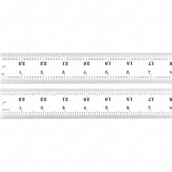 Starrett - Steel Rule: 24" OAL, 16R Graduation, Rigid, 1-1/4" OAW | MSC ...