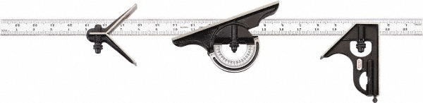 Starrett - 4 Piece, 24" Combination Square Set | MSC Direct