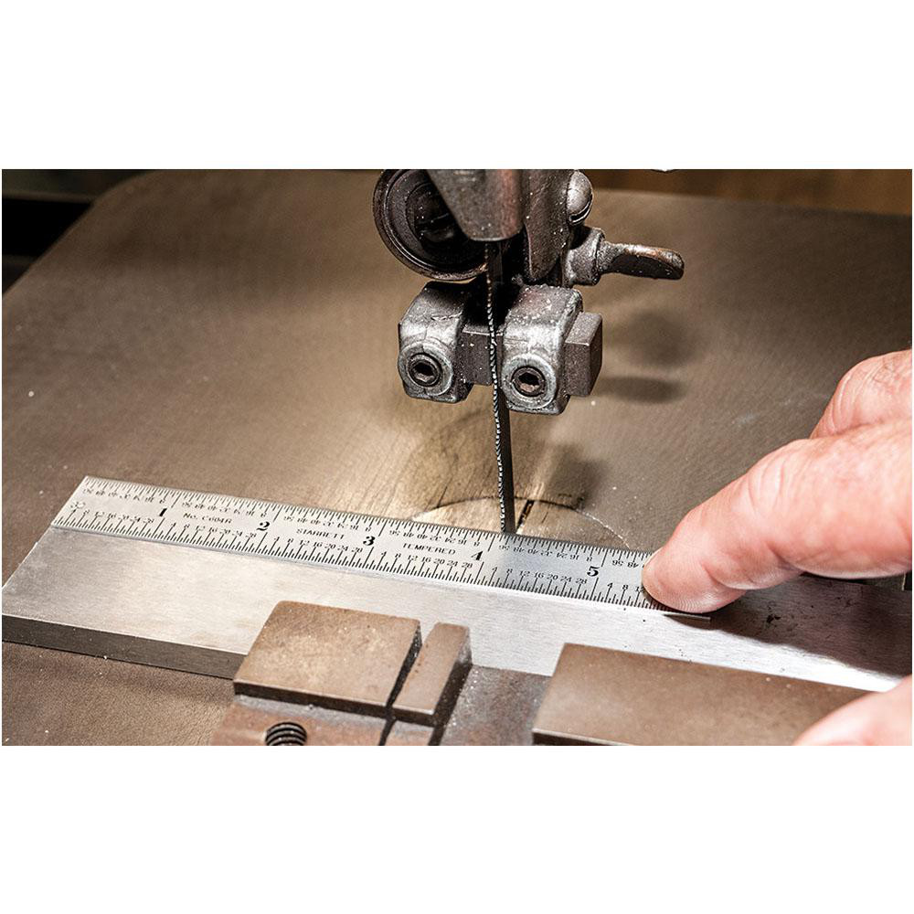 Starrett - Steel Rule: 6" OAL, 4R Graduation, Rigid, 3/4" OAW | MSC Direct
