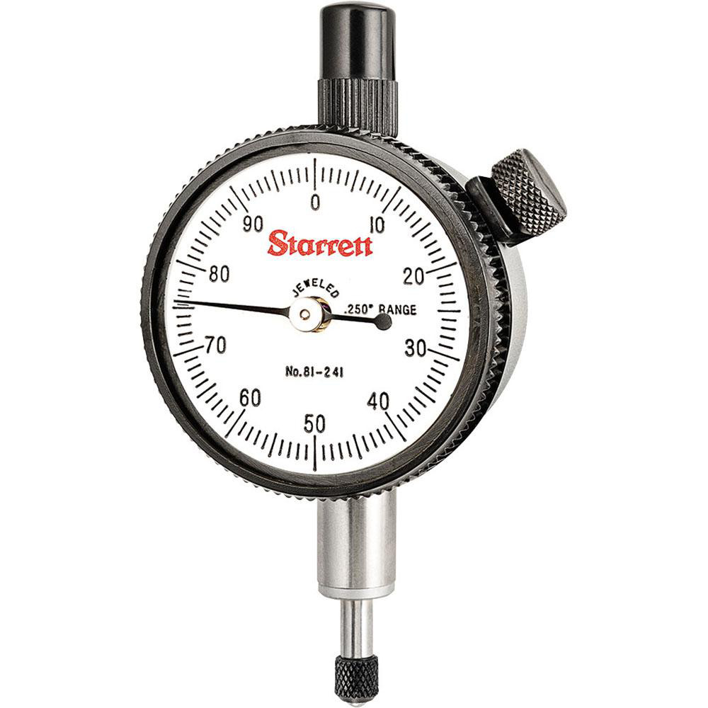 Starrett - Dial Drop Indicator: 0.2500" Max Measurement, 0-100 Dial Reading | MSC Direct