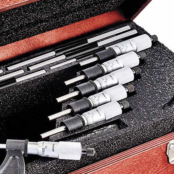 Starrett - 6 Pc, 6 to 12", 0.0010" Graduation, Mechanical Outside ...