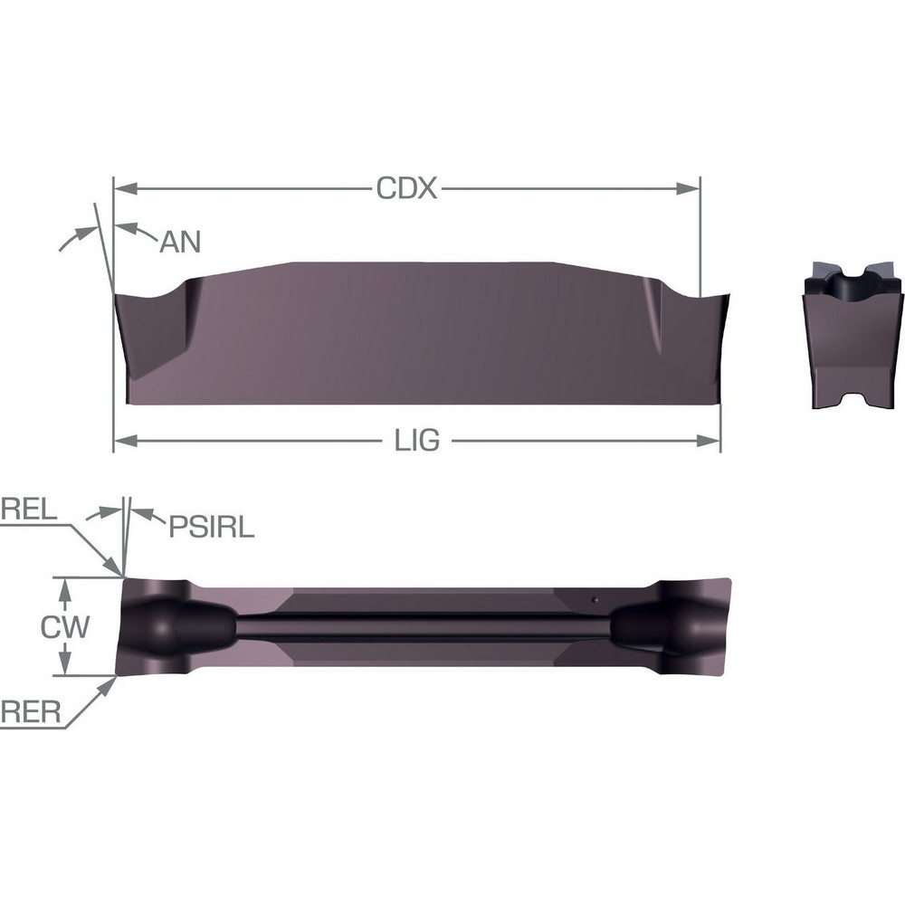 Sandvik Coromant - Cut-Off Insert: C2IE2L02000502CM 1135, Carbide, 2.00 ...