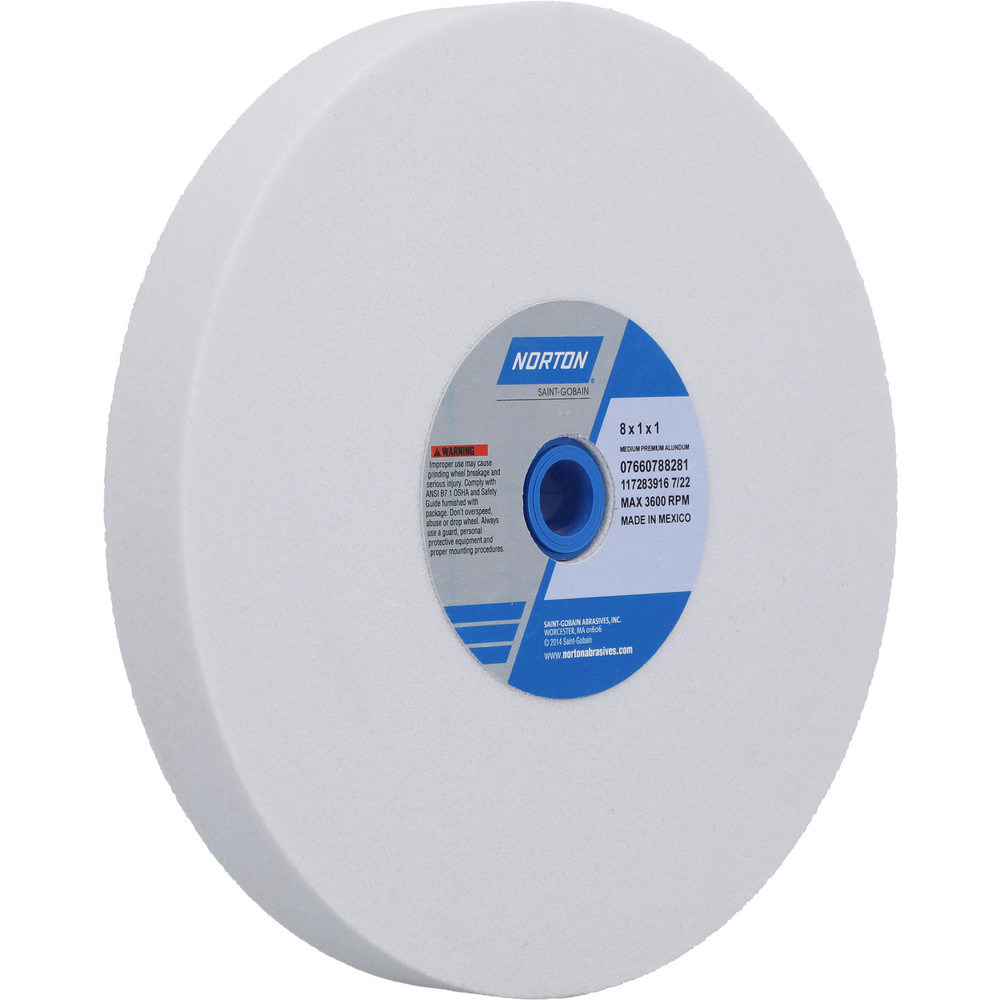 Norton - Bench & Pedestal Grinding Wheel: 8" Dia, 1" Thick, 1" Hole Dia ...