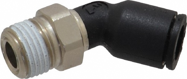 Legris - Push-to-Connect Tube x MNPT Fitting: 45 Deg Elbow, NPT, 1/4" OD | MSC Direct