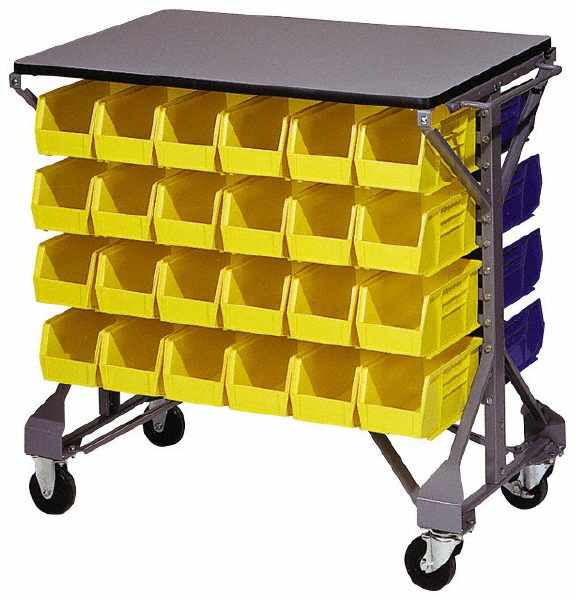 Akro-Mils - Mobile Pick Rack: 1-Sided Bin Rail Rack, 250 lb Capacity ...