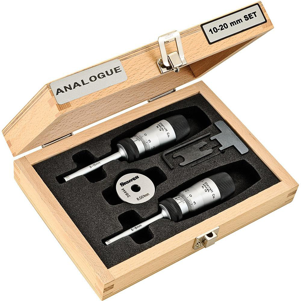 Starrett - Mechanical Inside Micrometer Set: 6.00 to 10.00 mm Range, 1 ...