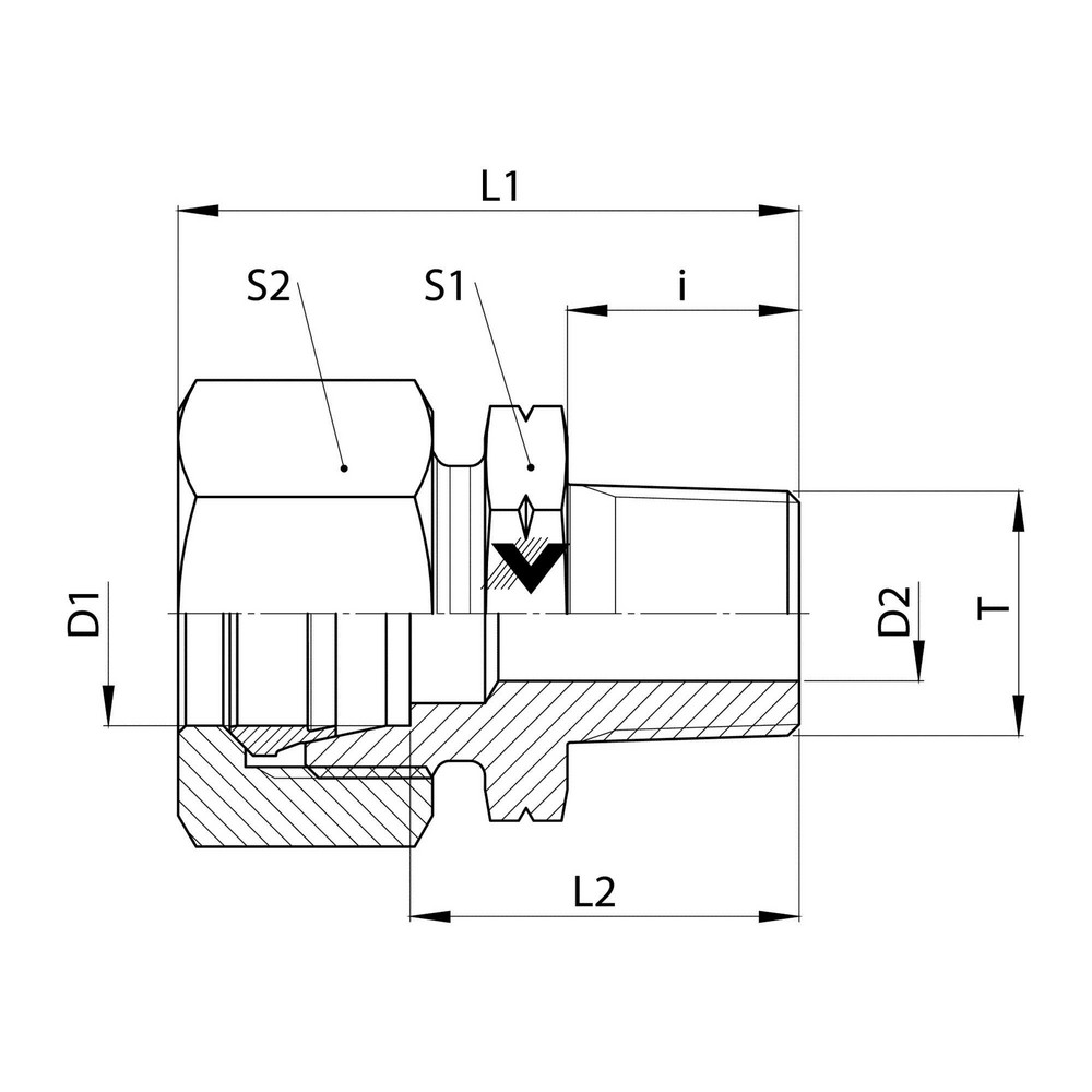 Brennan - Compression Tube Straight: 1/2-14, M36x2, 20" Tube ID, 20 mm ...