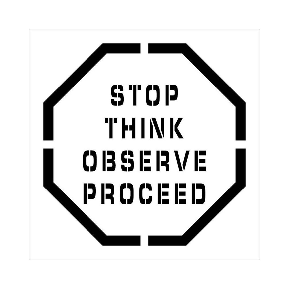 AccuformNMC - Stop Think Observe Proceed Stencil | MSC Direct
