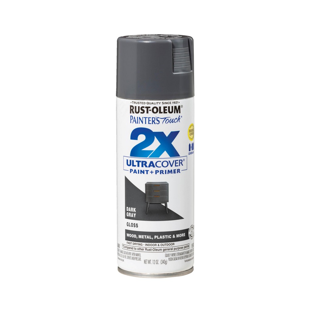 Rust-Oleum - Painter's Touch 2X Ultra Cover Spray Paint, Dark Gray ...