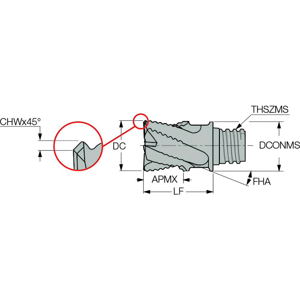 Iscar - Roughing Milling Tip Insert: MM ERS.312B20-4T05 IC908, Carbide ...