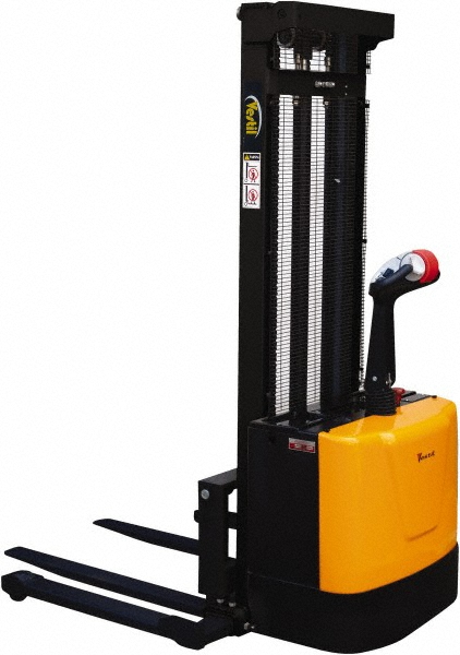 Vestil - 2,000 Lb Capacity, 118" Lift Height, Battery Operated Stacker ...