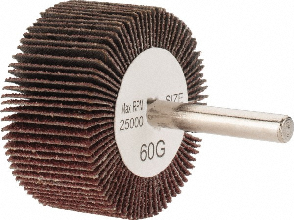 Tru-Maxx - Mounted Flap Wheel: 2" Dia, 1" Face Width, 60 Grit, Aluminum ...