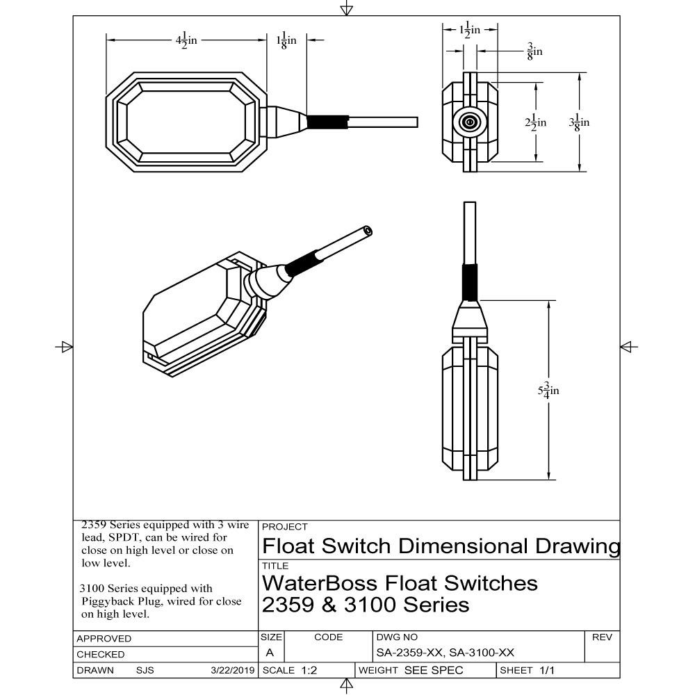 Sump Alarm - Float Switches; Pump Type: Float Switch; For Use With ...