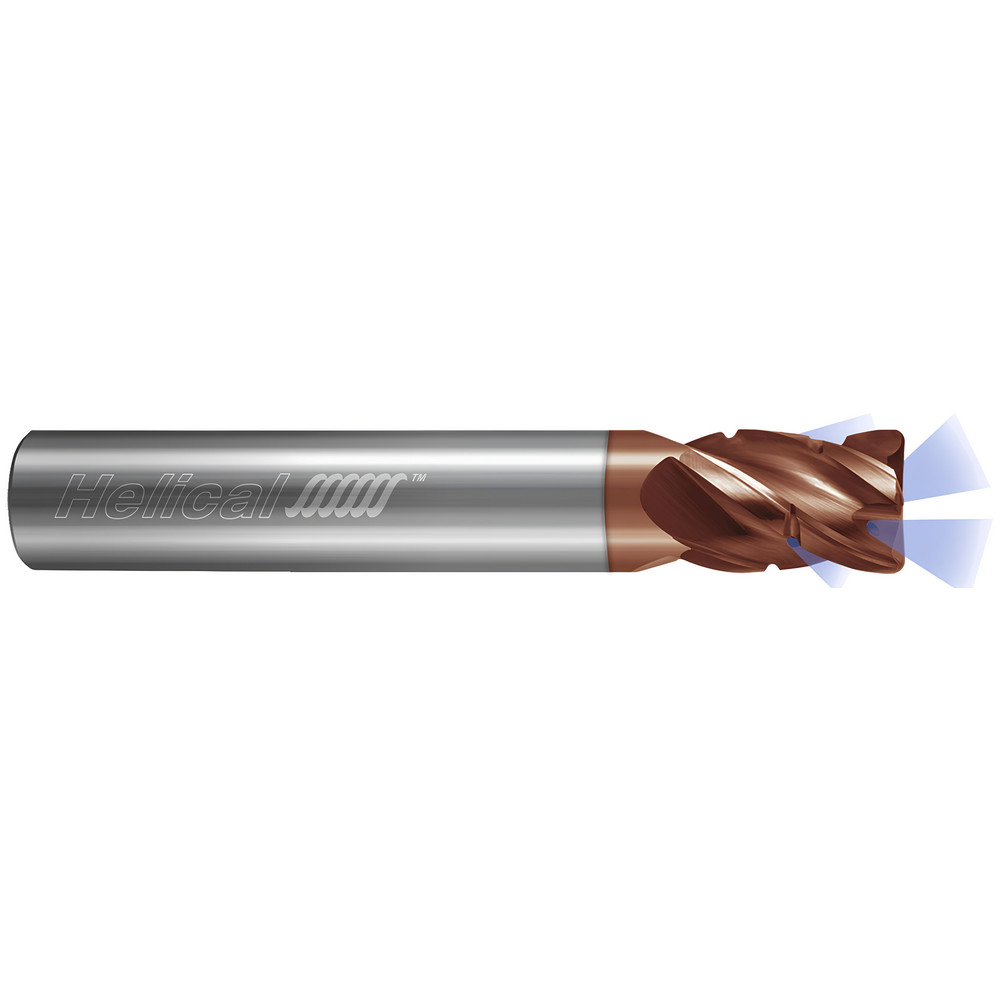 Helical Solutions - Corner Radius End Mill: 3/4" Dia, 2-1/4" LOC, 0.2500" Radius, 7 Flute, Solid ...