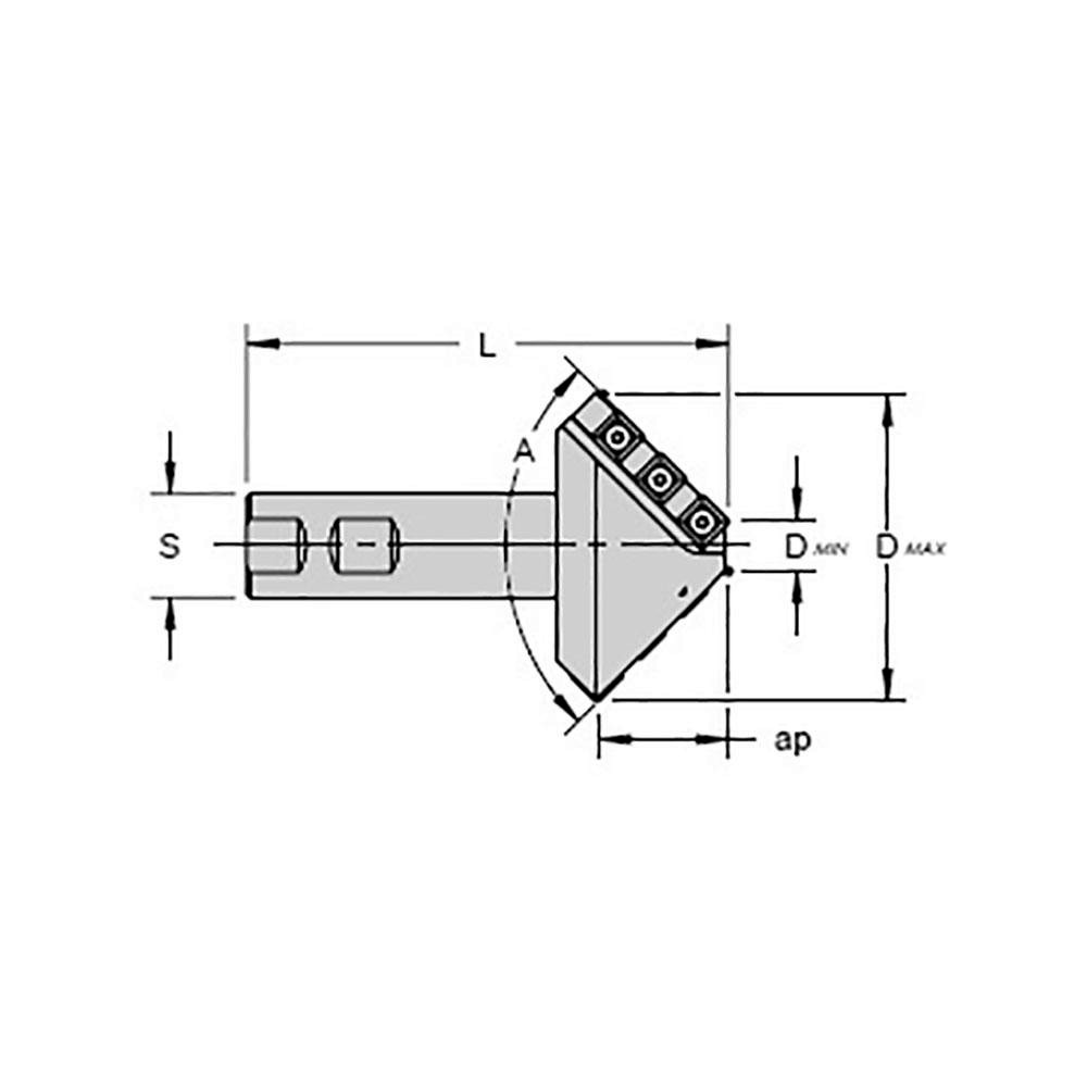 Cutting Tool Technologies - 2.82" Max Diam, 1" Shank Diam, 1.32" LOC ...
