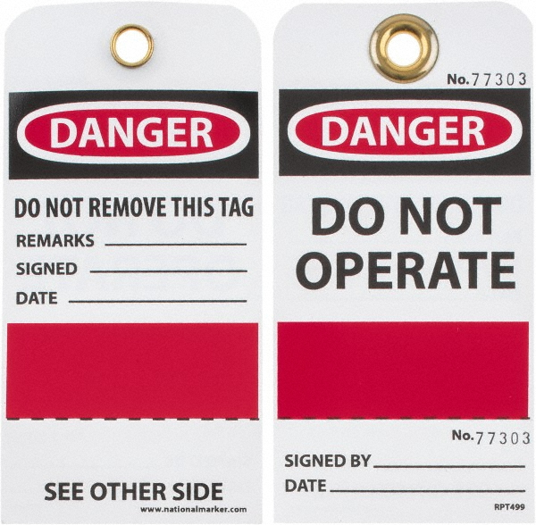 AccuformNMC - Accident Prevention Tag: Rectangle, 3" High, 6" Wide ...
