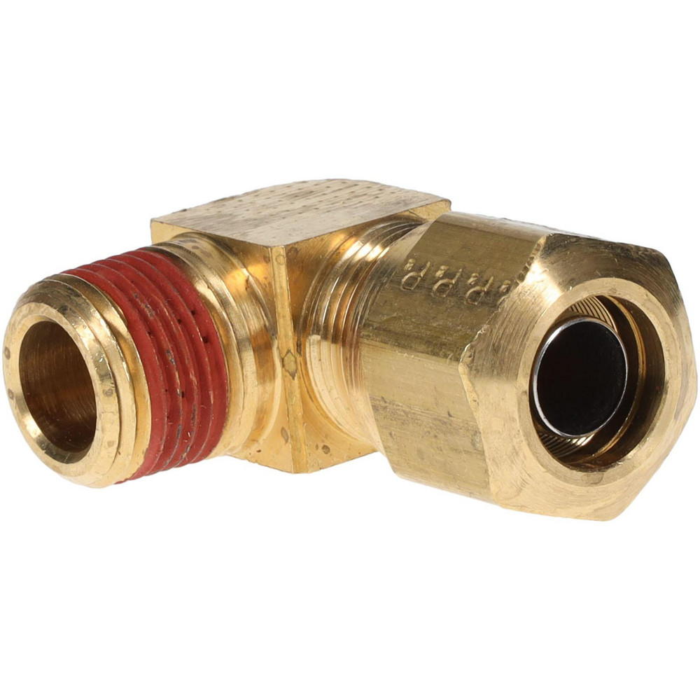 Parker - Compression Tube Male Elbow: 3/8, 1/2" Tube OD, Compression x ...