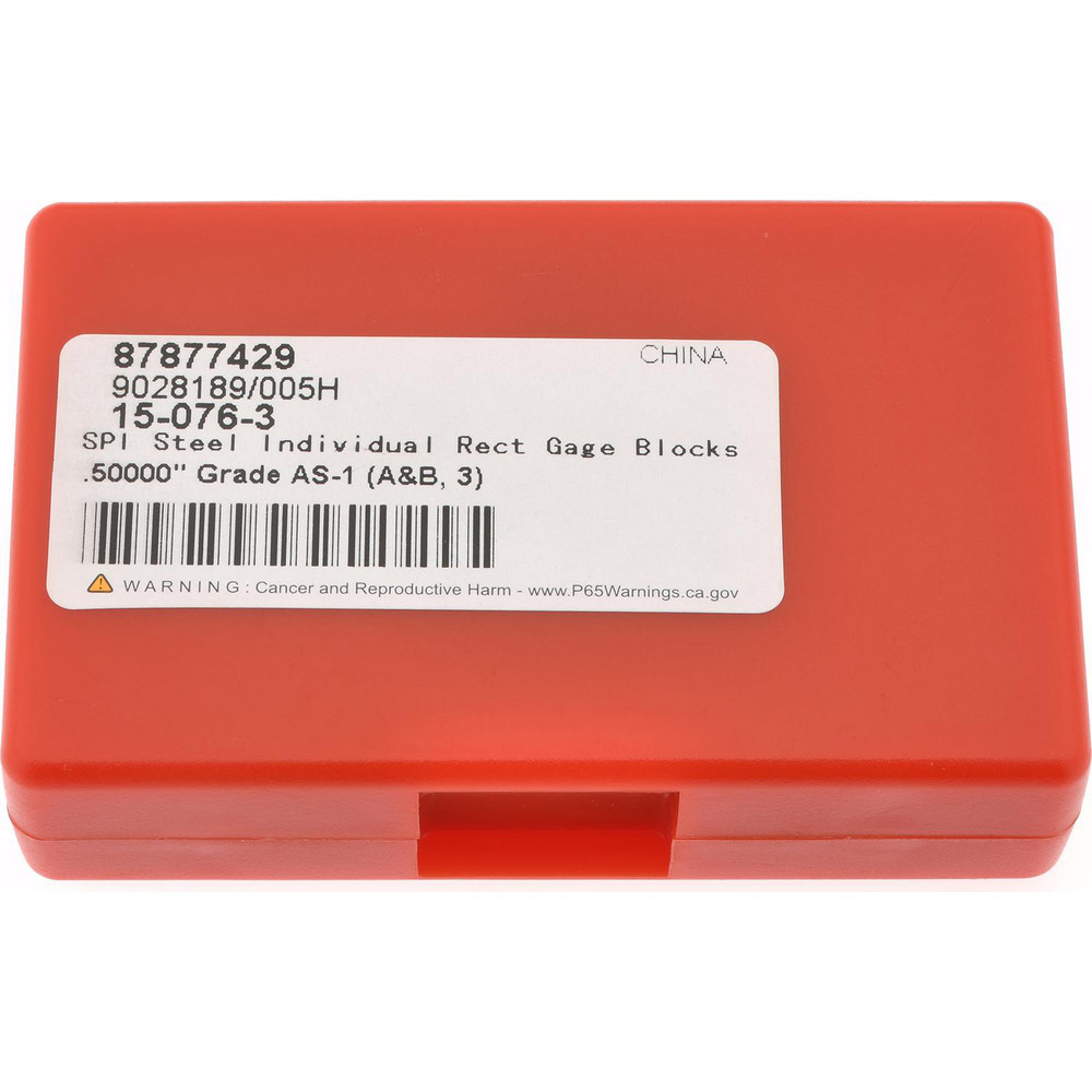 SPI - Rectangle Steel Gage Block: 0.5", Grade AS-1 | MSC Direct